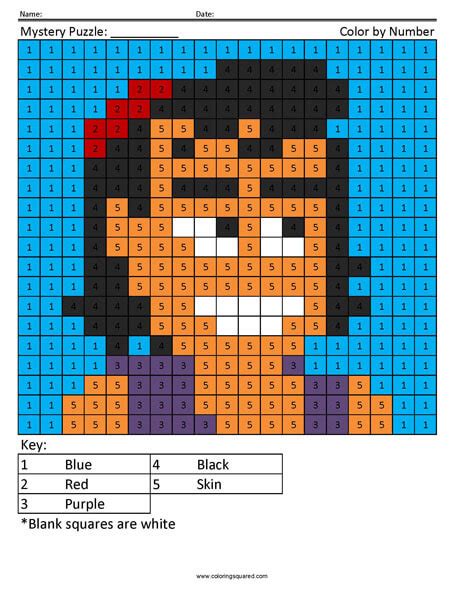 Disney Color By Number Coloring Squared