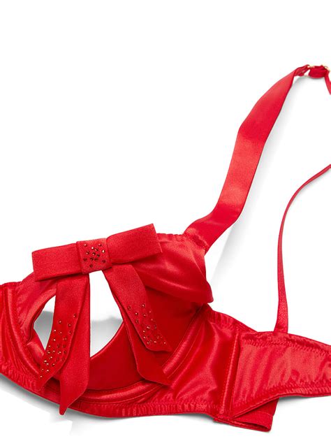 Buy Wicked Twinkle Bows Peekaboo Balconette Bra Bright Vermillion