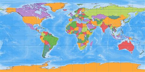 Political World Map With Country Names