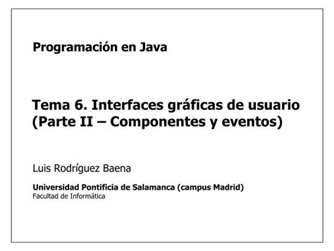 Pdf De Programación Tema 6 Interfaces Gráficas De Usuario Parte Ii Componentes Y Eventos