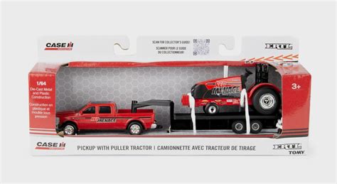 164 Case Ih Red Menace Pulling Tractor With Truck And Trailer Ertl