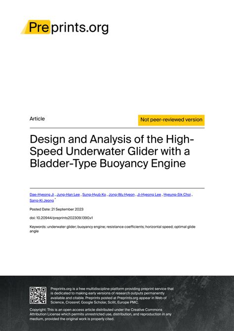 Pdf Design And Analysis Of The High Speed Underwater Glider With A