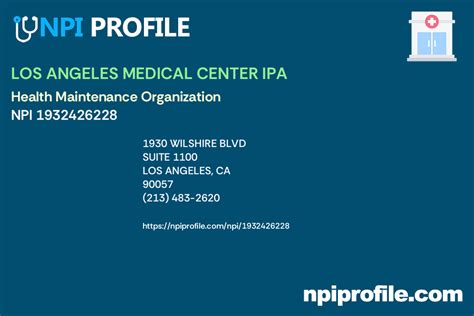 Los Angeles Medical Center Ipa Npi 1932426228 Health Maintenance