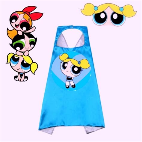 Capa Com MÁscara Meninas Super Poderosas Azul Shopee Brasil