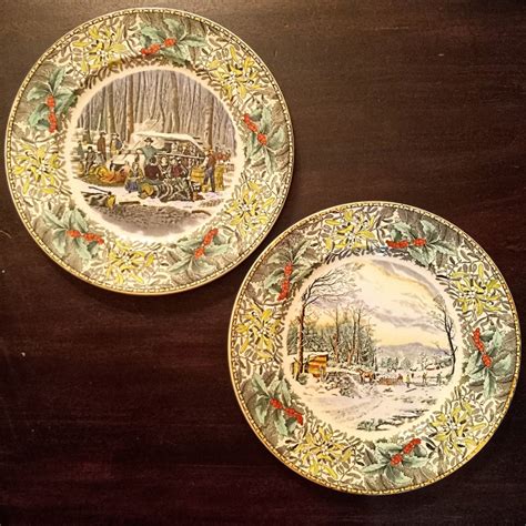 Currier And Ives Christmas Plates Etsy