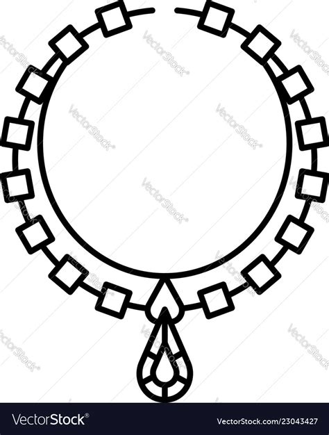 Necklace Jewelry Icon Outline Style Royalty Free Vector