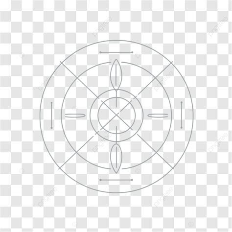 Centered Compass Circle On A Light Beige Background Vector Lineal Icon