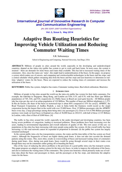 Pdf Adaptive Bus Routing Heuristics For Improving Vehicle Utilization