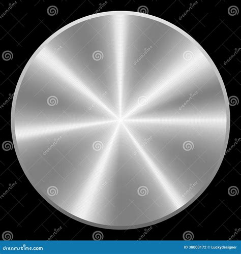 Realistic Brushed Metal Button Vector Stock Vector Illustration Of Premium Circular