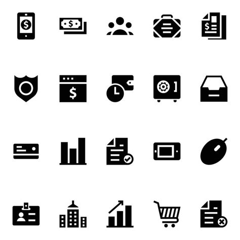 Glyph Icons For Banking And Finance 20410117 Vector Art At Vecteezy