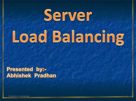 Load Balancing Server Ppt