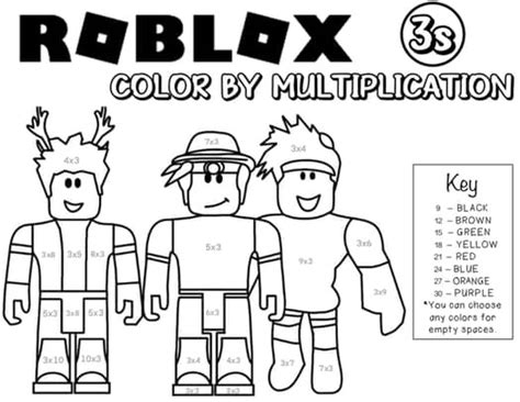 Freebie Roblox Color By Multiplication 3s And 6s By Token Boards And Beyond