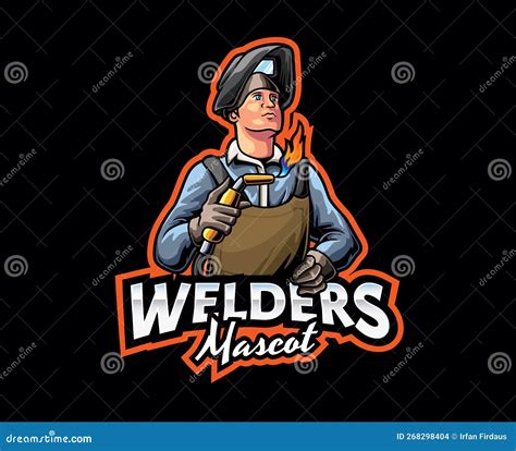 Welder Mascot Logo Design Vector Illustration