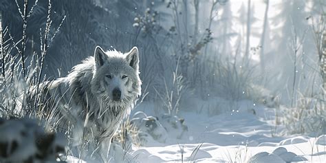 A Wolf In Snow Freezing Wind Glowing Eyes Background Wolf Snow Freezing Wind Background Image