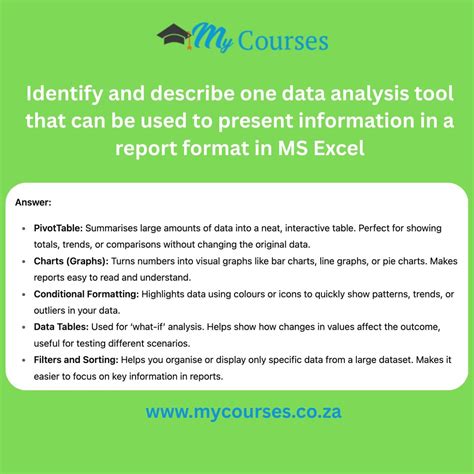 Identify And Describe One Data Analysis Tool That Can Be Used To