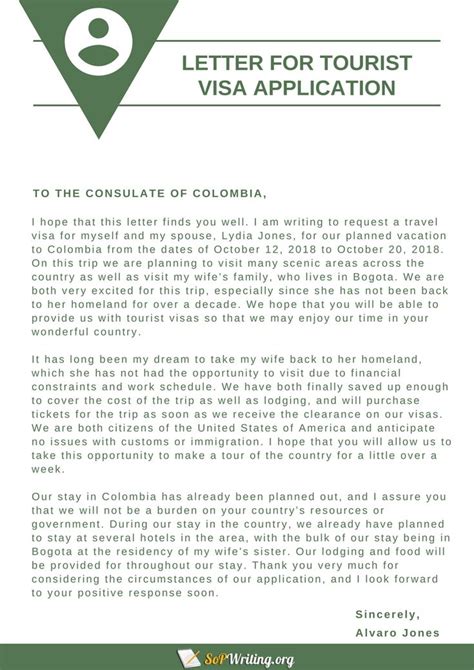 Sample Cover Letter For Tourist Visa Application