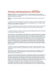 Hum115 V10 Wk1 Critical Thinking Identifying Barriers Worksheet Docx