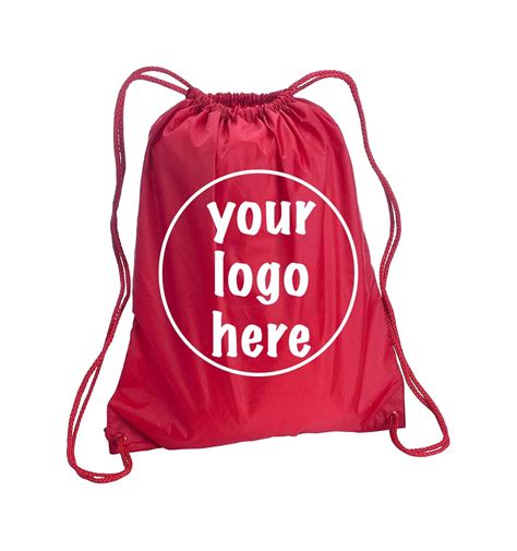 Custom Logo Drawstring Backpacks Personalized Polyester Cinch Bags Etsy