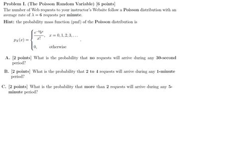 solved problem i the poisson random variable [6 points]