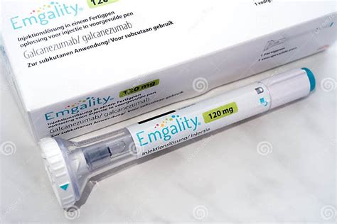 Delft The Netherlands February 8 2023 Emgality Galcanezumab Autoinjector Migraine