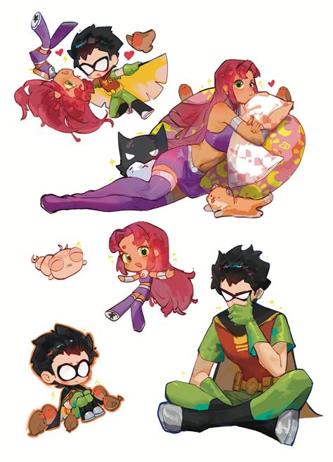 Robin And Starfire By Rr Rteentitans