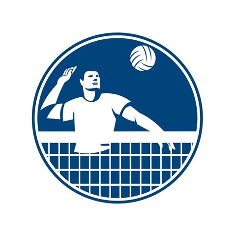 Volleyball Player Spiking Ball Circle Icon 12725339 Vector Art At Vecteezy
