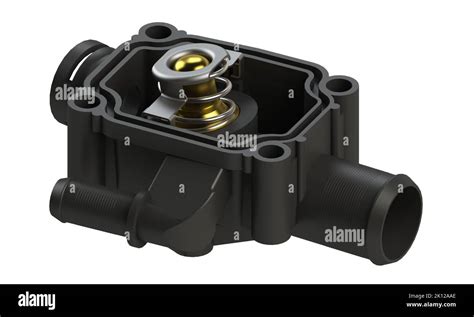 Thermostat Engine Cooling System 3d Rendering Isolated On White
