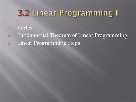 Ppt 32 Linear Programming I Powerpoint Presentation Free Download