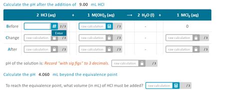 Calculate The PH After The Addition Of 9 00mLHCl Chegg Com