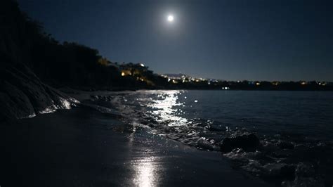 Waves Of Ocean Rolling On Night Coast In Stock Footage Sbv 347802474