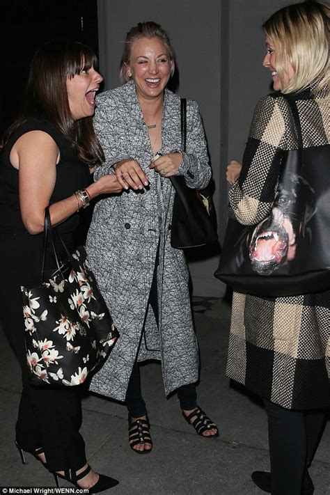 Kaley Cuoco Gets The Giggles In A Big Way As She Enjoys A Girls Night
