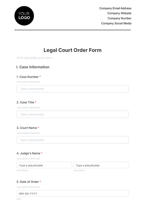 Free Court Templates To Edit Online