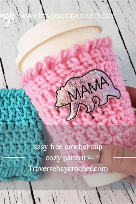 Easy Free Crochet Cup Cozy Pattern Crochet