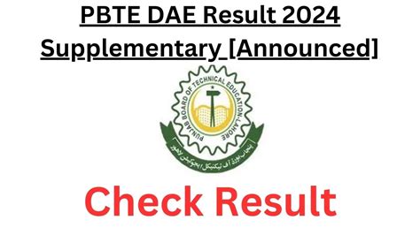 Pbte Dae Result 2024 Supplementary [announced]