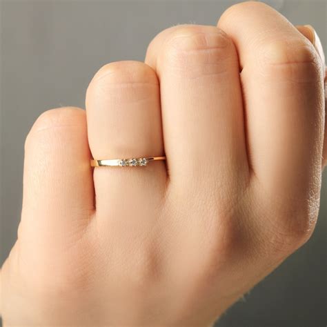 Simple Gold Diamond Rings For Women