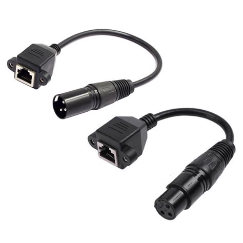 1 Pair Xlr 3pin To Rj45 Female Adapter Device Rj45 To Xlr Connector
