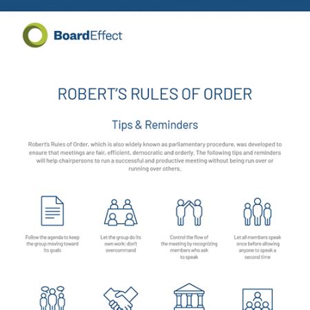 Editable The Nonprofits Guide To Roberts Rules Of Order Boardeffect