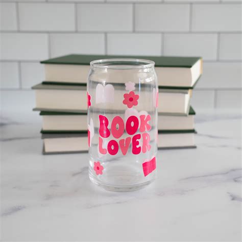 16 Oz Book Lover Glass Cup Bona Fide Bookworm
