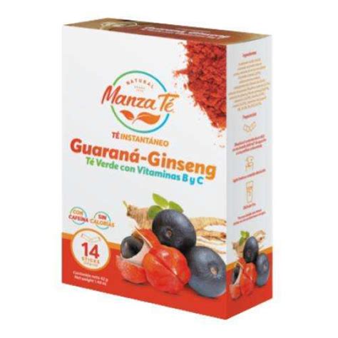 Manza Té Té Instantáneo Guaraná Ginseng Clínica De Nutrición Etiqueteando
