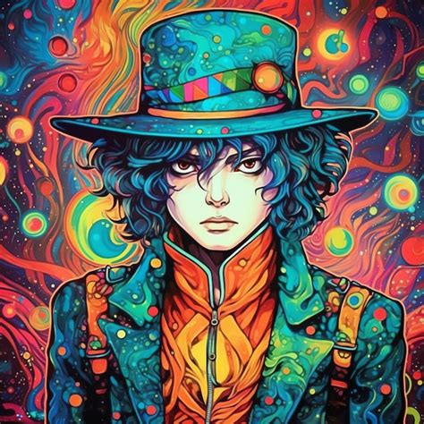 Premium Ai Image Illustration Of A Psychedelic Portrait Of Michael Jackson