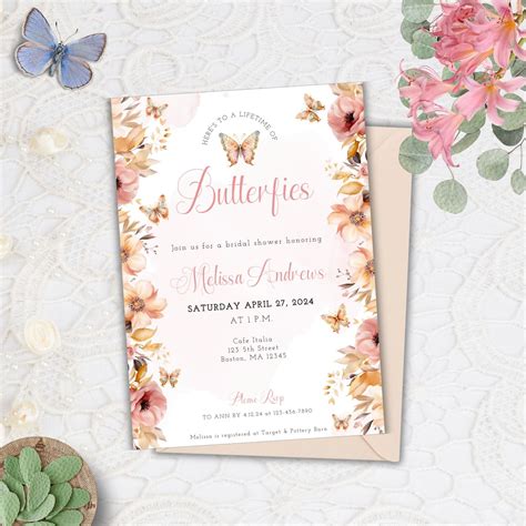 Lifetime Of Butterflies Invitation Lifetime Of Butterflies Bridal
