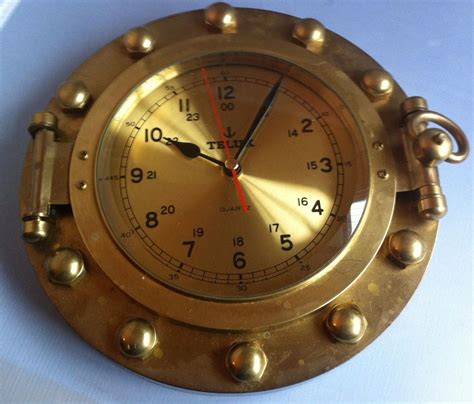 Telux Brass Porthole Clock 1759847986