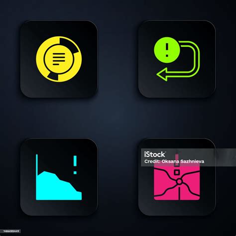 Set Intersection Point Pie Chart Infographic Financial Growth Decrease