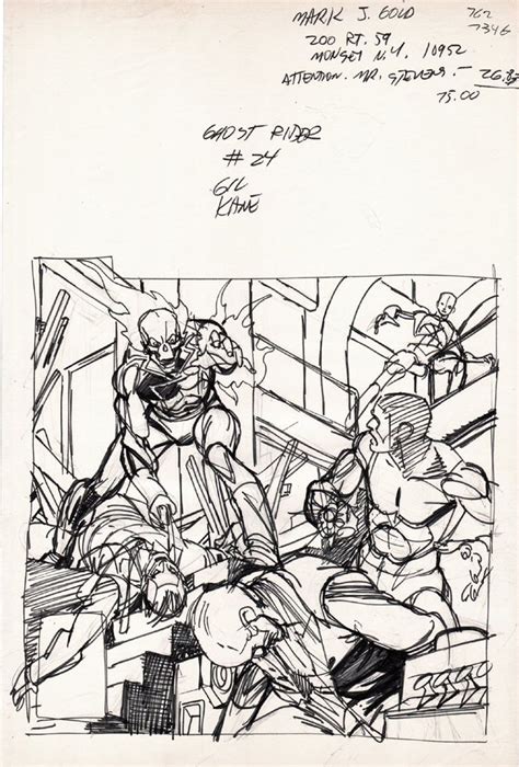 Ghost Rider 24 Cover Prelim 1977 By Artist Gil Kane Wb Comic