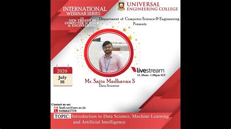 Introduction To Data Science Machine Learning And Artificial Intelligence Mr Sajin