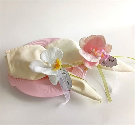 Orchid Napkin Ring Set Place Card Holder Wedding And Party Napkins Etsy