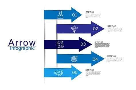 벡터 인포그래픽 화살표 템플릿 웹 디자인 타임 라인 다이어그램 차트 그래프 비즈니스 프리젠 테이션에 사용할 수 있습니다 화살표에 대한 스톡 벡터 아트 및 기타 이미지