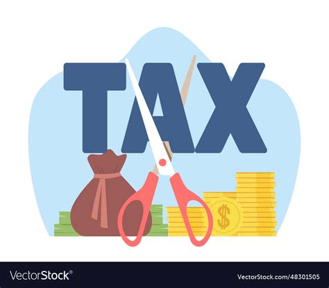 Concept Of Lowering Taxes Reducing Payments Vector Image