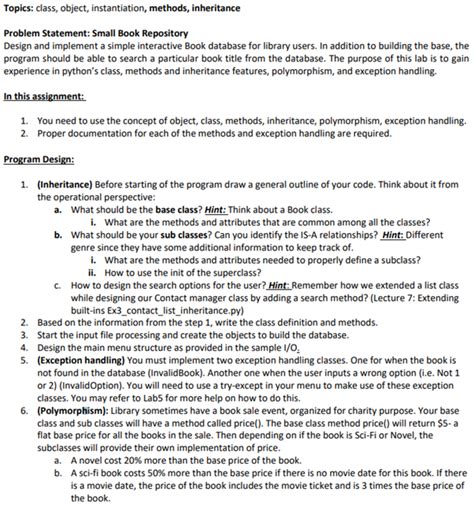 Solved Topics Class Object Instantiation Methods Librarytxt
