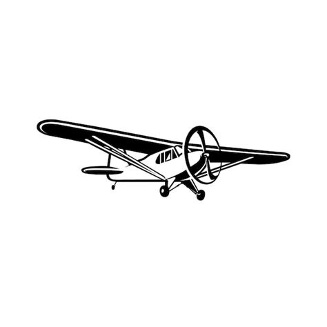 Premium Vector Small Propeller Plane Aircraft Vector Monochrome Silhouette Isolated